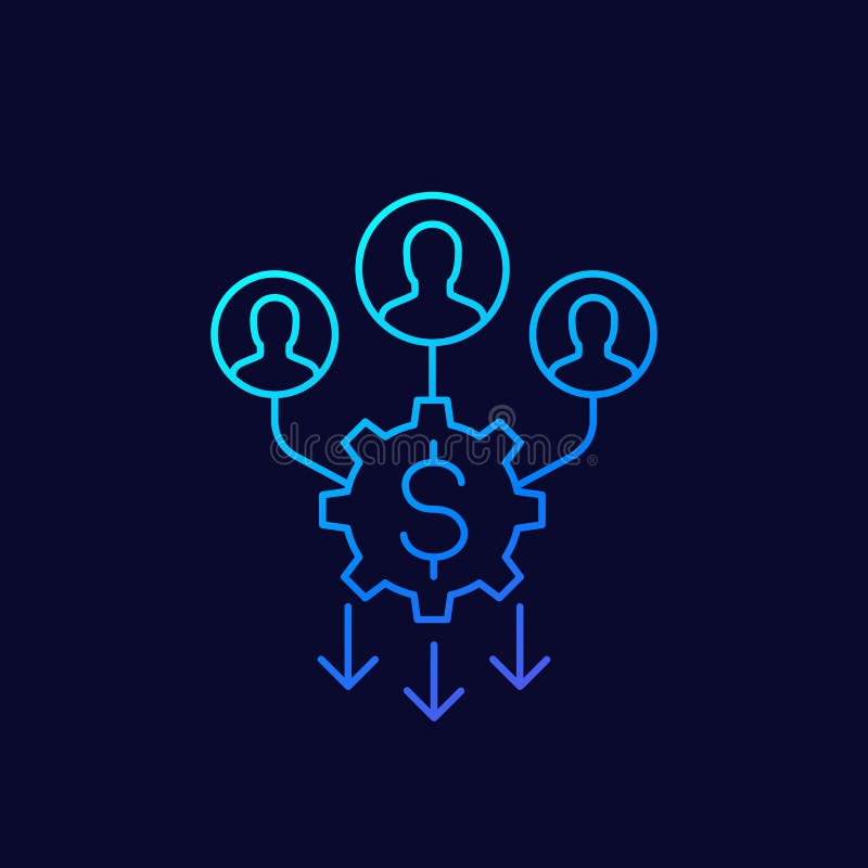 Reduce labor cost icon stock illustration. Illustration of payout ...