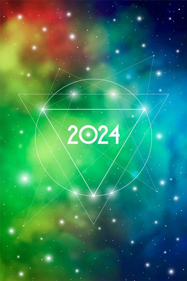 Sacred Geometry Astrological New Year 2024 Greeting Card or Calendar ...