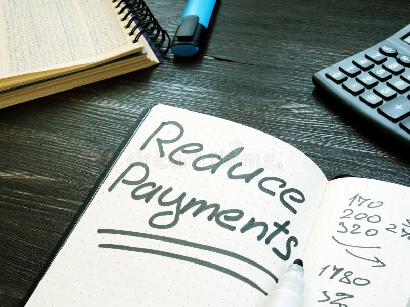 Reduce Payments Memo and Calculations in Note. Stock Image - Image of ...
