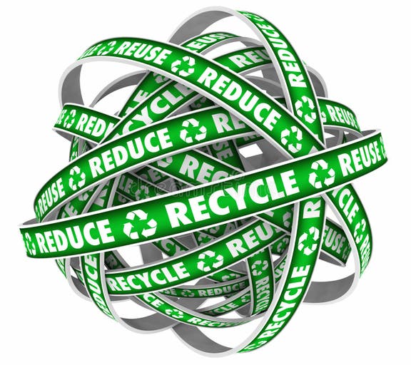 Reduce Reuse Recycle Endless Loop Dispose Trash Materials 3d Ill Stock ...