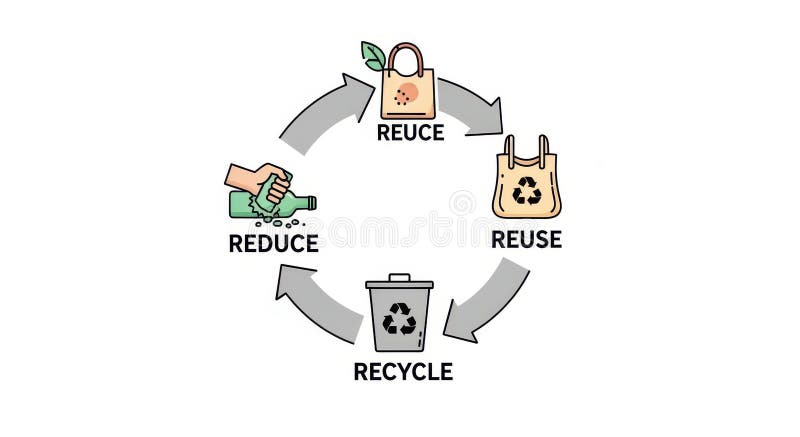The 4r S of Sustainability: Reduce, Reuse, Recycle Stock Illustration ...