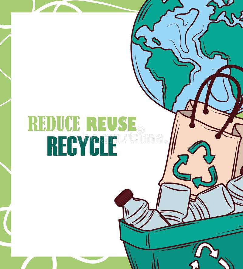 Reduce reuse recycle stock vector. Illustration of nature - 222922664