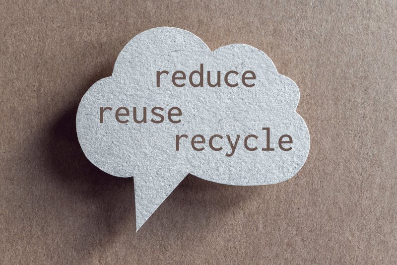 Reduce Reuse Recycle Words Printed on Speech Bubble Stock Image - Image ...