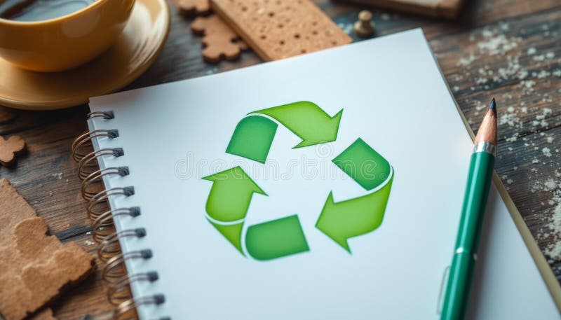 Reduce Reuse Repair Recycle Repeat Written in Notebook Stock ...