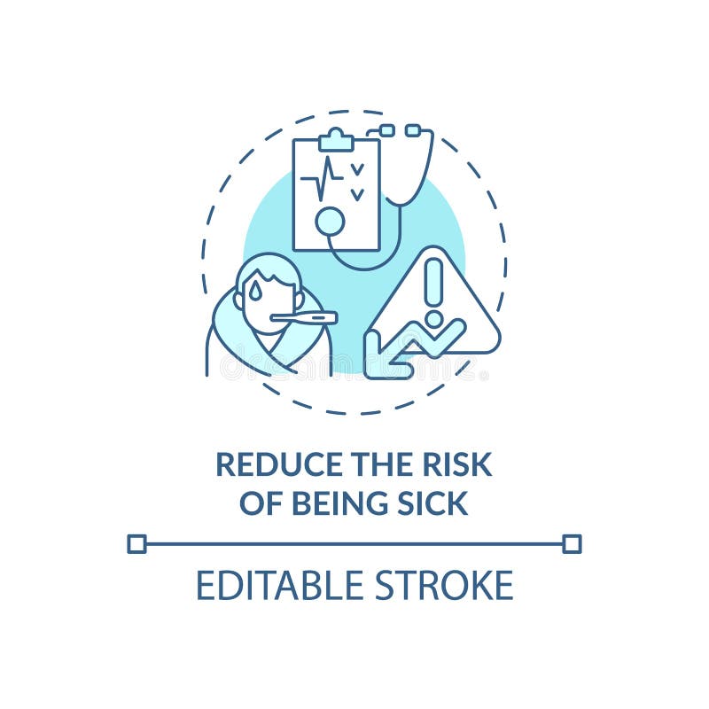 Reduce Risk of Being Sick Blue Concept Icon Stock Vector - Illustration ...