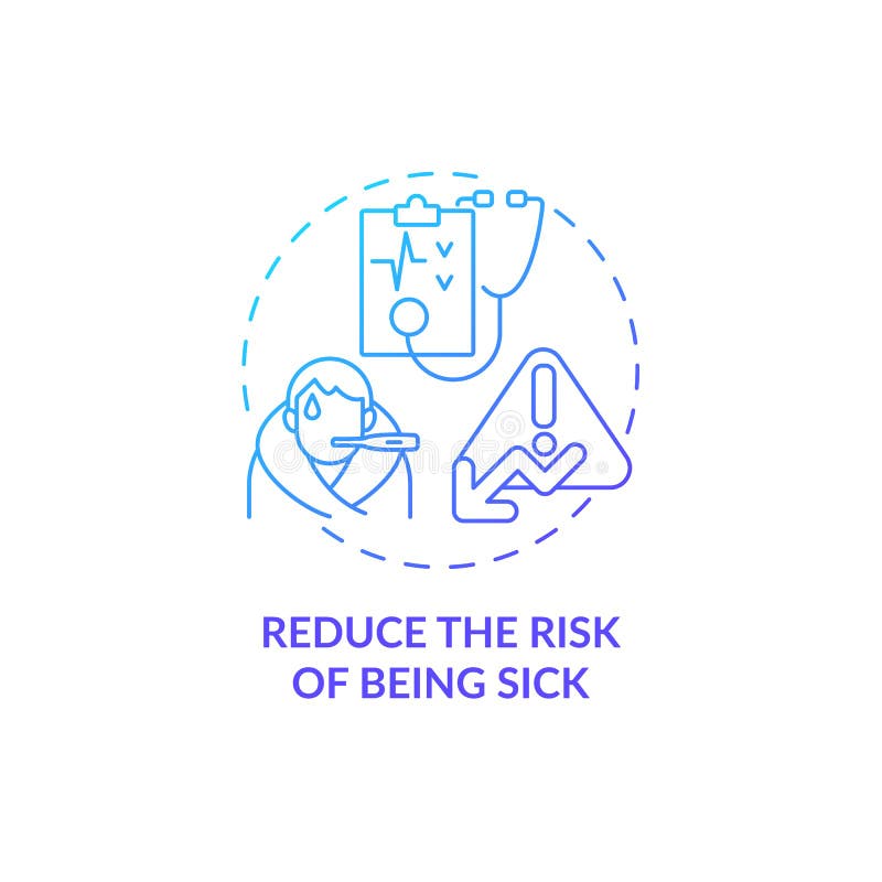 Reduce Risk of Being Sick Blue Gradient Concept Icon Stock Vector ...