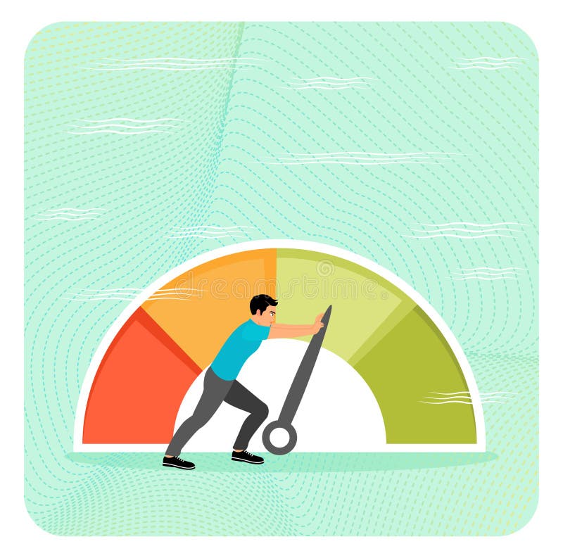 Reduce Risk Level Concept or Decrease Stress Anxiety Meter Stock Illustration - Illustration of ...