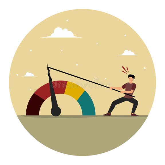 Reduce Risk Level or Decrease Stress Anxiety Meter Concept. Businessman ...