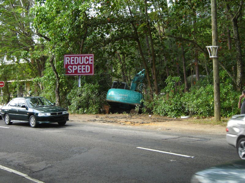 Reduce Speed More! Funny Road Traffic Accident Stock Image - Image of ...