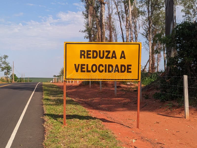 Reduce speed sign stock photo. Image of speed, nature - 297153796