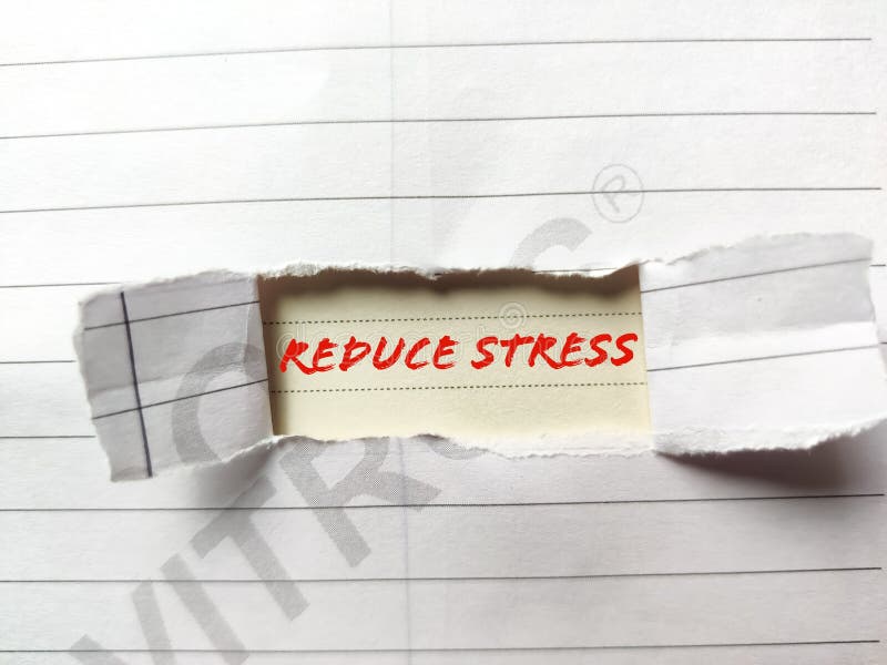 Reduce Stress Message Written Under Torn Paper Stock Image - Image of ...