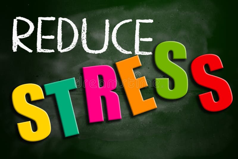 Reduce Stress Conceptual Words on Blackboard Stock Illustration ...