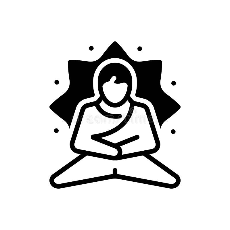 Black Solid Icon for Reduce Stress, Reduce and Yoga Stock Illustration ...