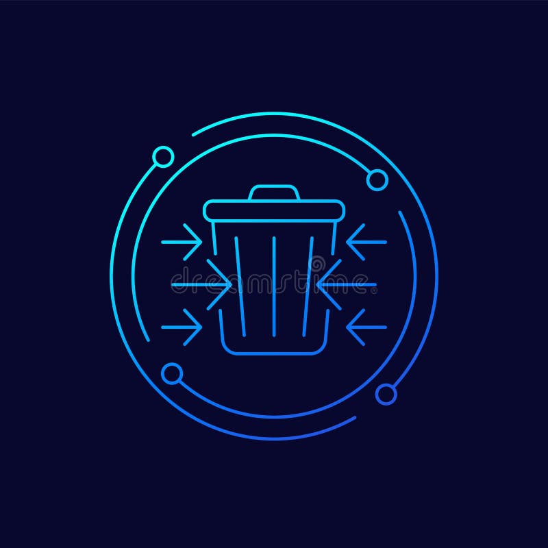 Reduce Waste, Garbage Icon in Linear Style Stock Vector - Illustration ...