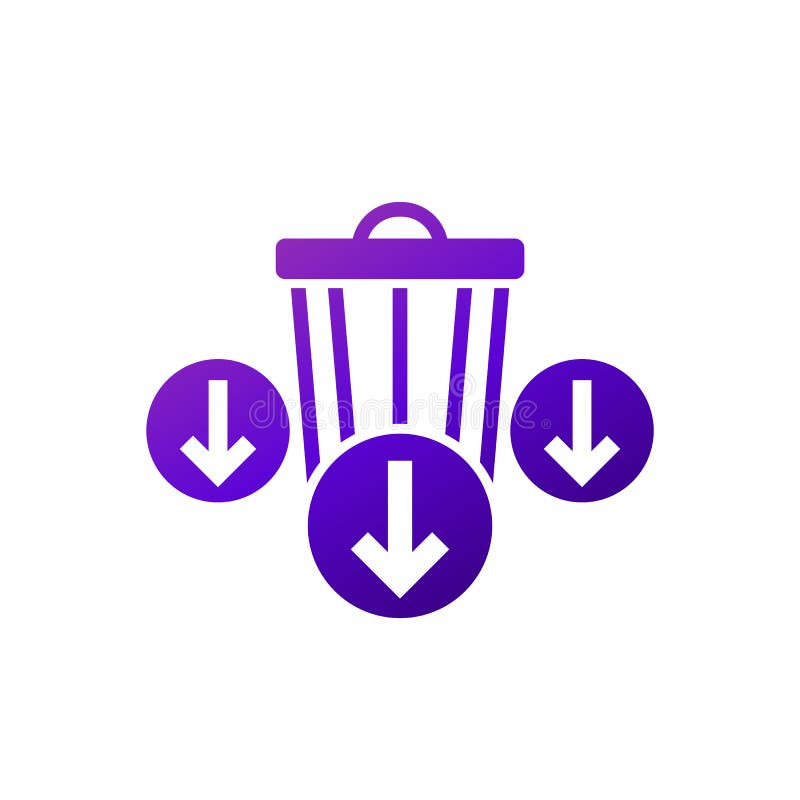 Reduce Waste Icon with a Trash Bin and Arrows Stock Vector ...