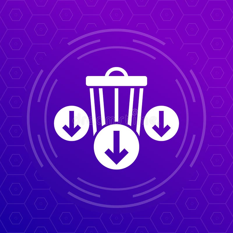 Reduce Waste Icon with a Trash Bin and Arrows Stock Vector ...