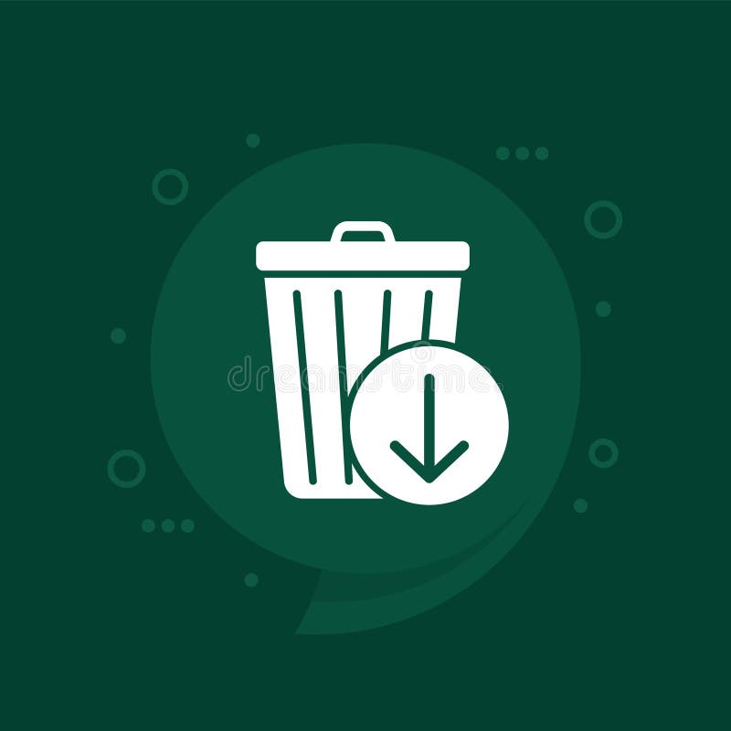 Reduce Waste Icon with a Trash Bin Stock Vector - Illustration of icon ...