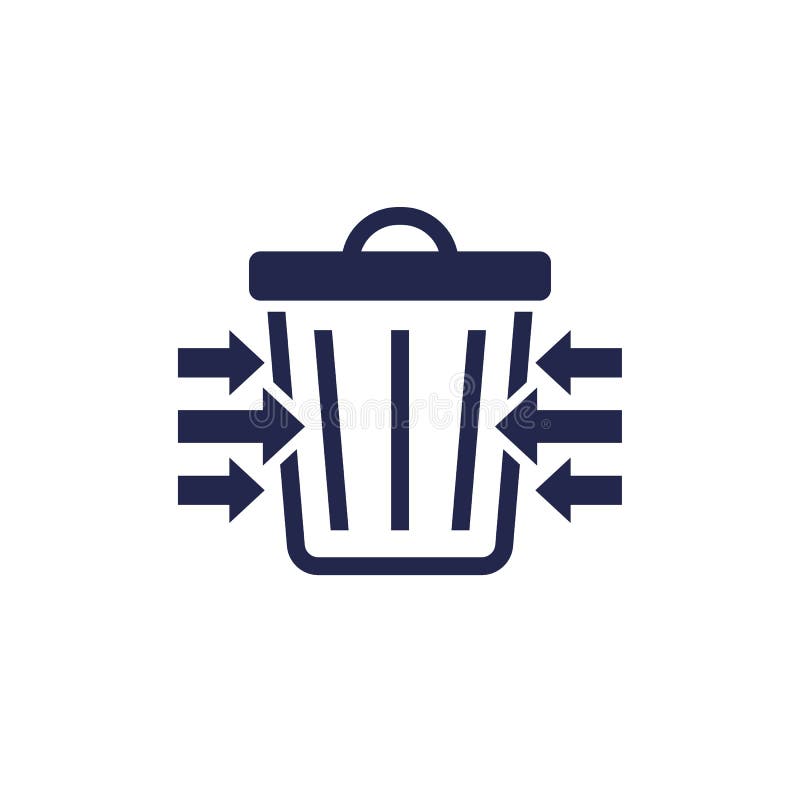 Reduce Waste Line Vector Icon with a Trash Bin Stock Vector ...