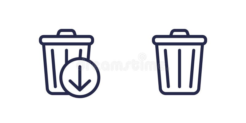 Reduce Waste, Trash Bin Icons, Line Vector Stock Vector - Illustration ...
