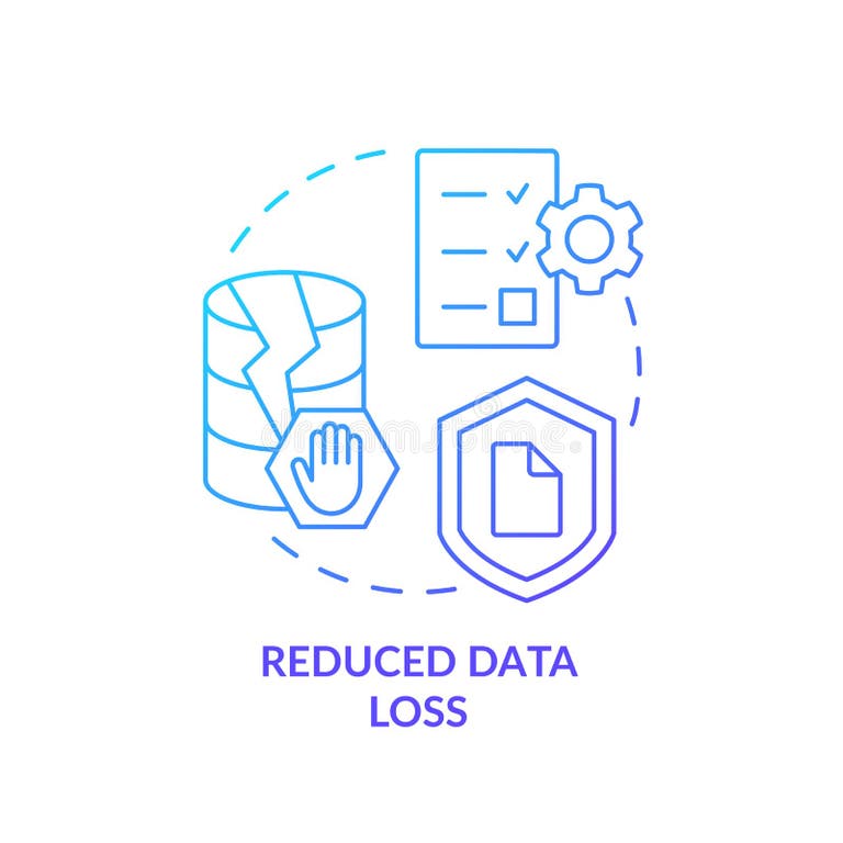 Reduced Data Loss Blue Gradient Concept Icon Stock Vector ...