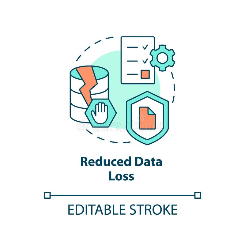 Reduced Data Loss Concept Icon Stock Vector - Illustration of ...