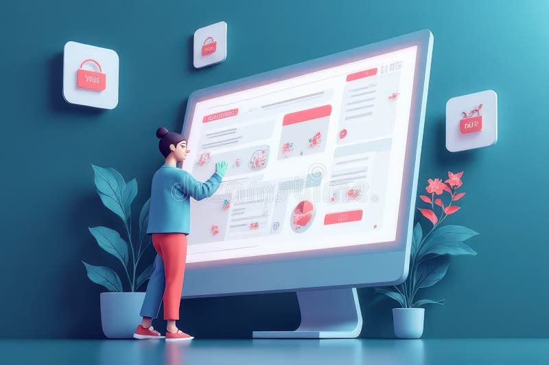 Reduced E-Commerce Journey - Enhanced Personalized Checkout Stock Illustration - Illustration of ...