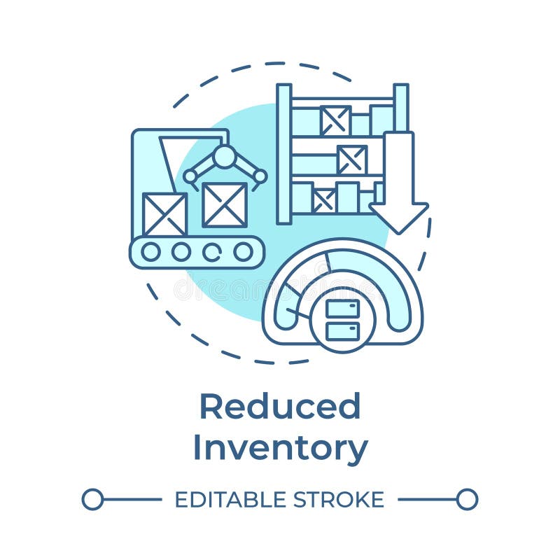 Reduced Inventory Soft Blue Concept Icon Stock Vector - Illustration of ...