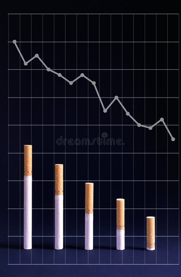 Reduced Level of Smoking and Graph Stock Illustration - Illustration of ...