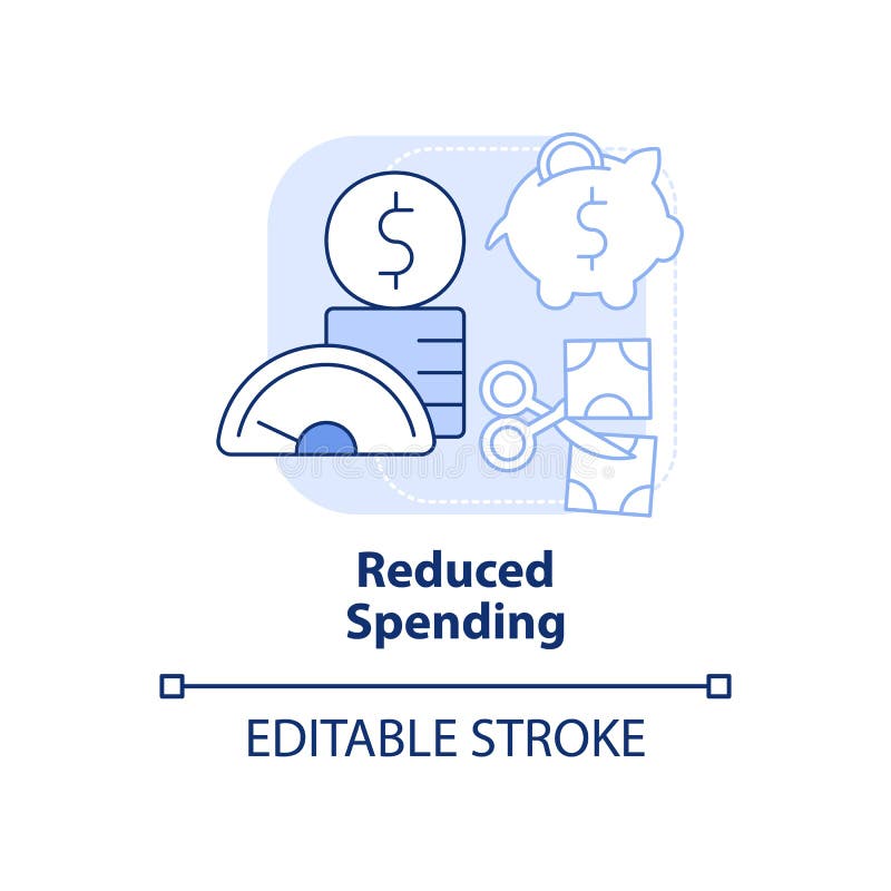 Reduced Spending Light Blue Concept Icon Stock Vector - Illustration of ...