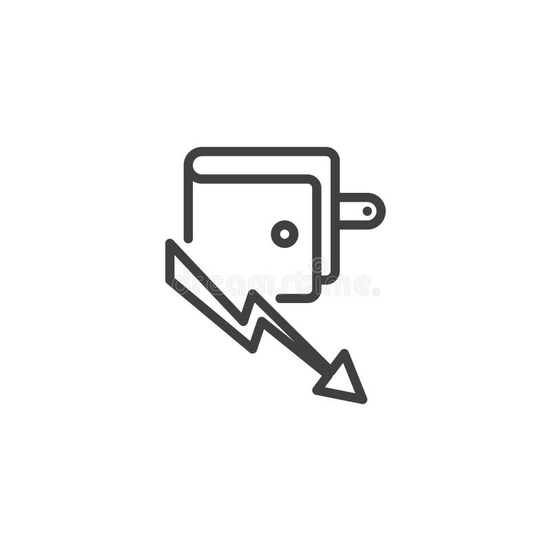 Reduced Spending line icon stock illustration. Illustration of reduced ...