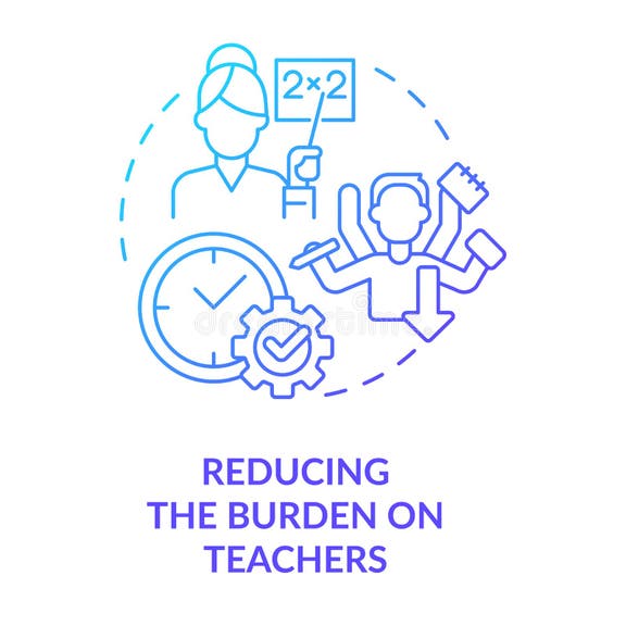 Reducing Burden on Teachers Blue Gradient Concept Icon Stock Vector - Illustration of learning ...
