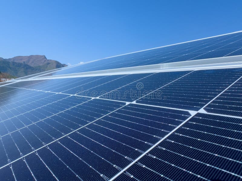 Reducing Carbon Footprints with Solar Panels. Concept of Sustainable ...