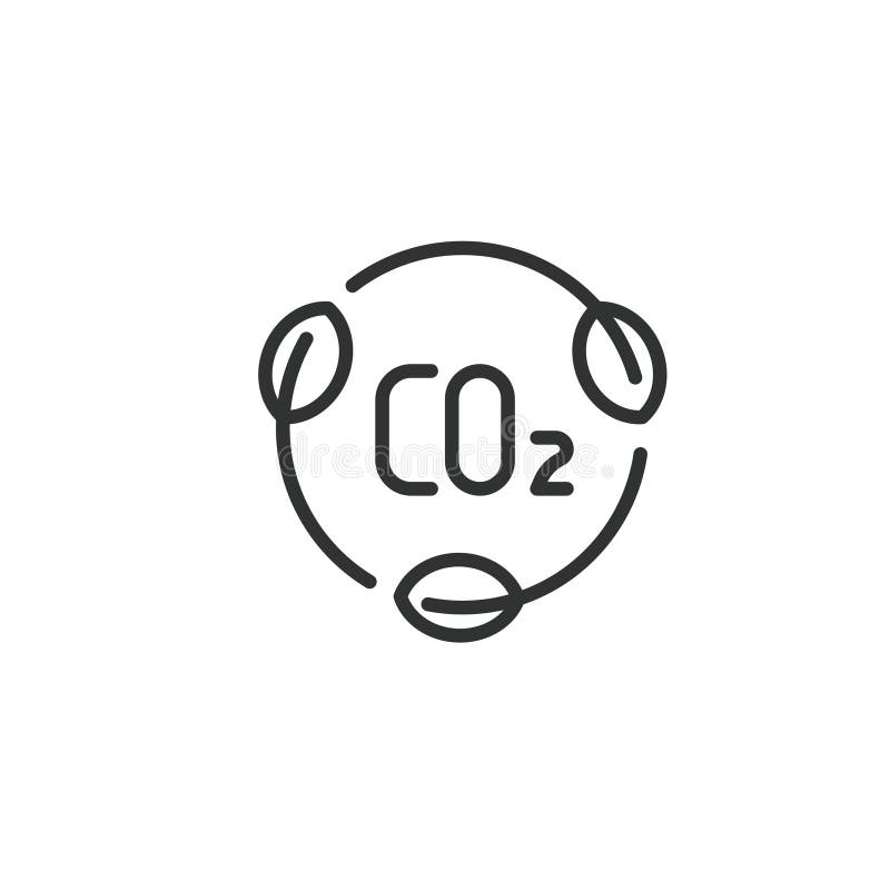 Reducing CO2 Line Icon. Stop Emissions. Climate Change Sign. Editable ...