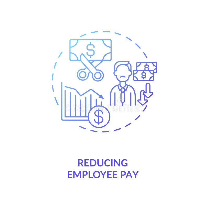 Reducing Employee Pay Concept Icon Stock Vector - Illustration of ...