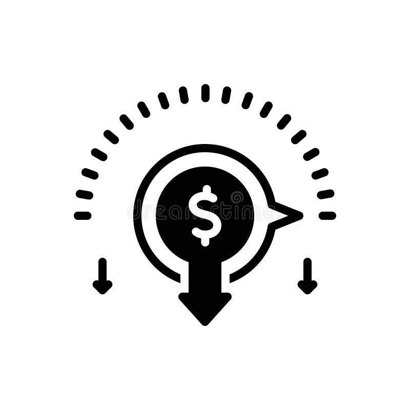 Black Solid Icon for Reducing, Lack and Decrease Stock Vector ...