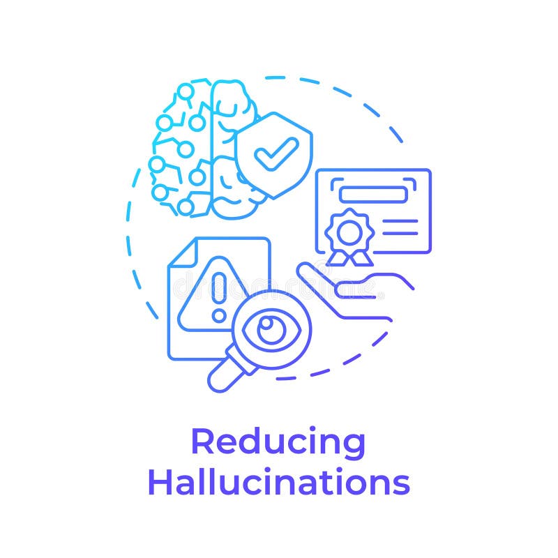 Reducing Inaccurate Responses Blue Gradient Concept Icon Stock ...