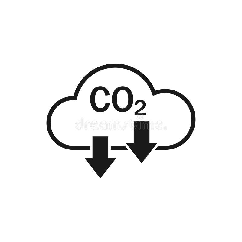 CO2 Emissions Vector Line Icon. Carbon Gas Cloud, Dioxide Pollution ...