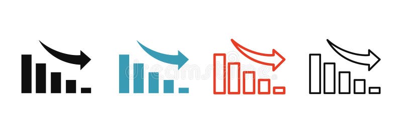 Reduction Chart Icon Set Depicting Data Reduction Symbols.Vector ...