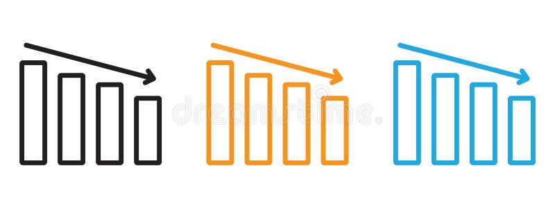 Reduction Chart Icon Thin Line Illustration Set Stock Vector ...