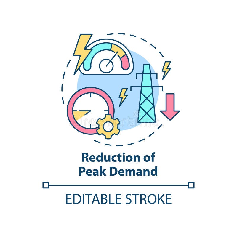 Reduction in Demand Turquoise Concept Icon Stock Vector - Illustration ...