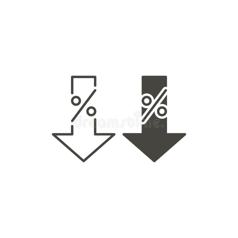 Reduction Percentage, Percent Down Arrow. Vector Icon Template Stock ...