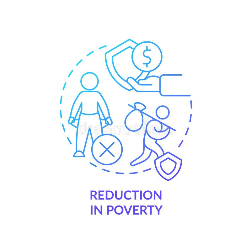 Reduction in Poverty Blue Gradient Concept Icon Stock Vector ...