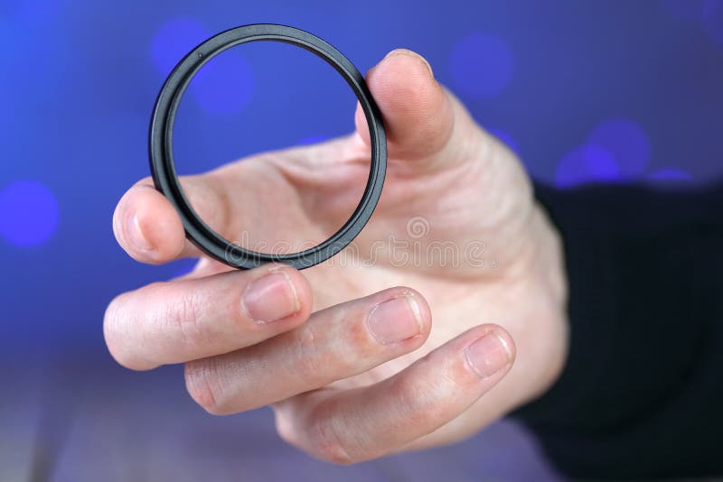 Reduction Ring for the Lens Filter Held in the Hand Stock Image - Image ...