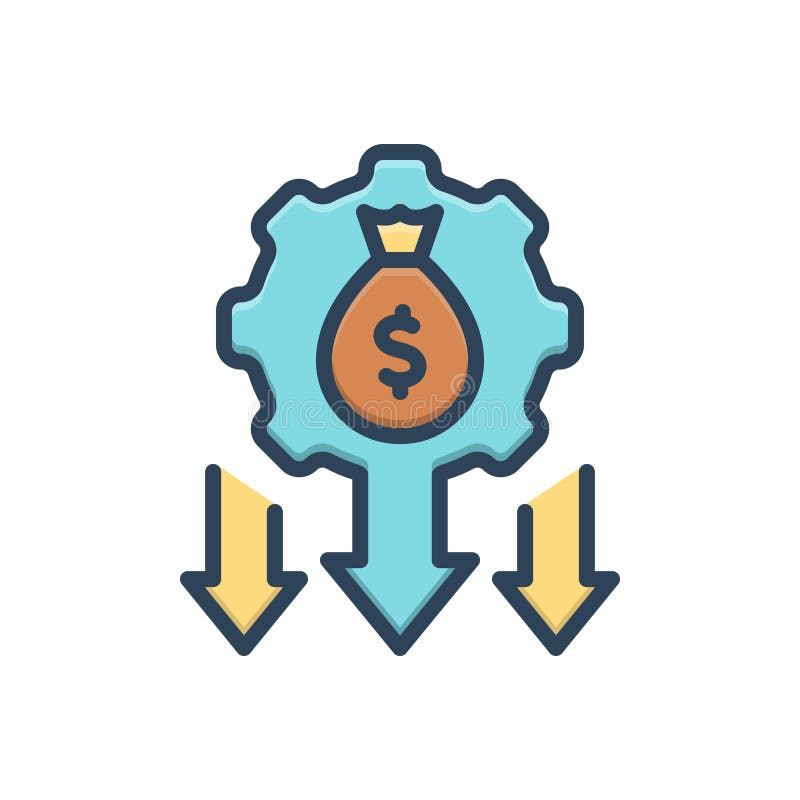 Color Illustration Icon for Reductions, Lack and Decrease Stock ...