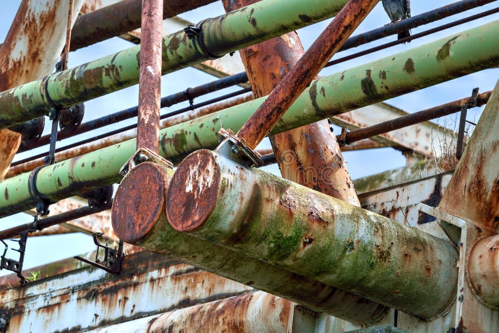 Redundant Structure with Rusty Steelwork Stock Image - Image of poor ...