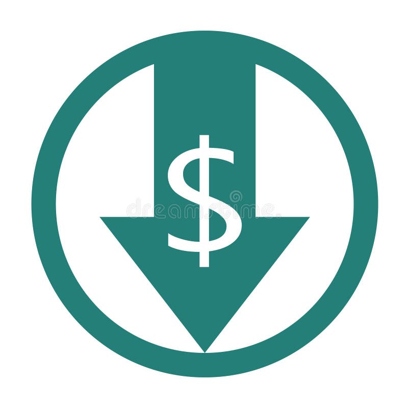 Ícone da redução de custo ilustração do vetor. Ilustração de menos ...