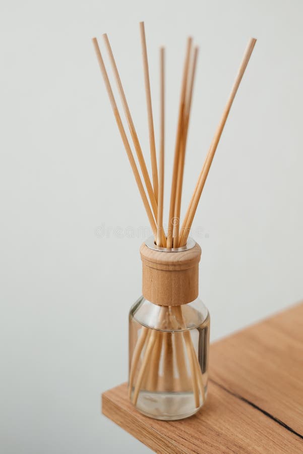 Reed Air Freshener on Table in Room Home Stock Photo - Image of glass ...