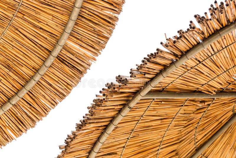 Reed Beach Umbrellas Close Up Stock Photo - Image of mediterranean ...