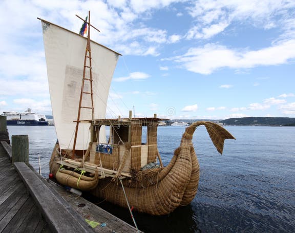 Reed boat editorial stock image. Image of ship, water - 20149579