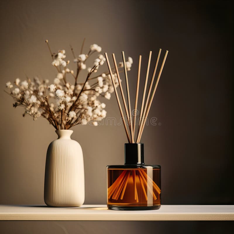 Reed Diffuser Bottle Mockup, Aroma Diffuser in Luxurious Beige and ...